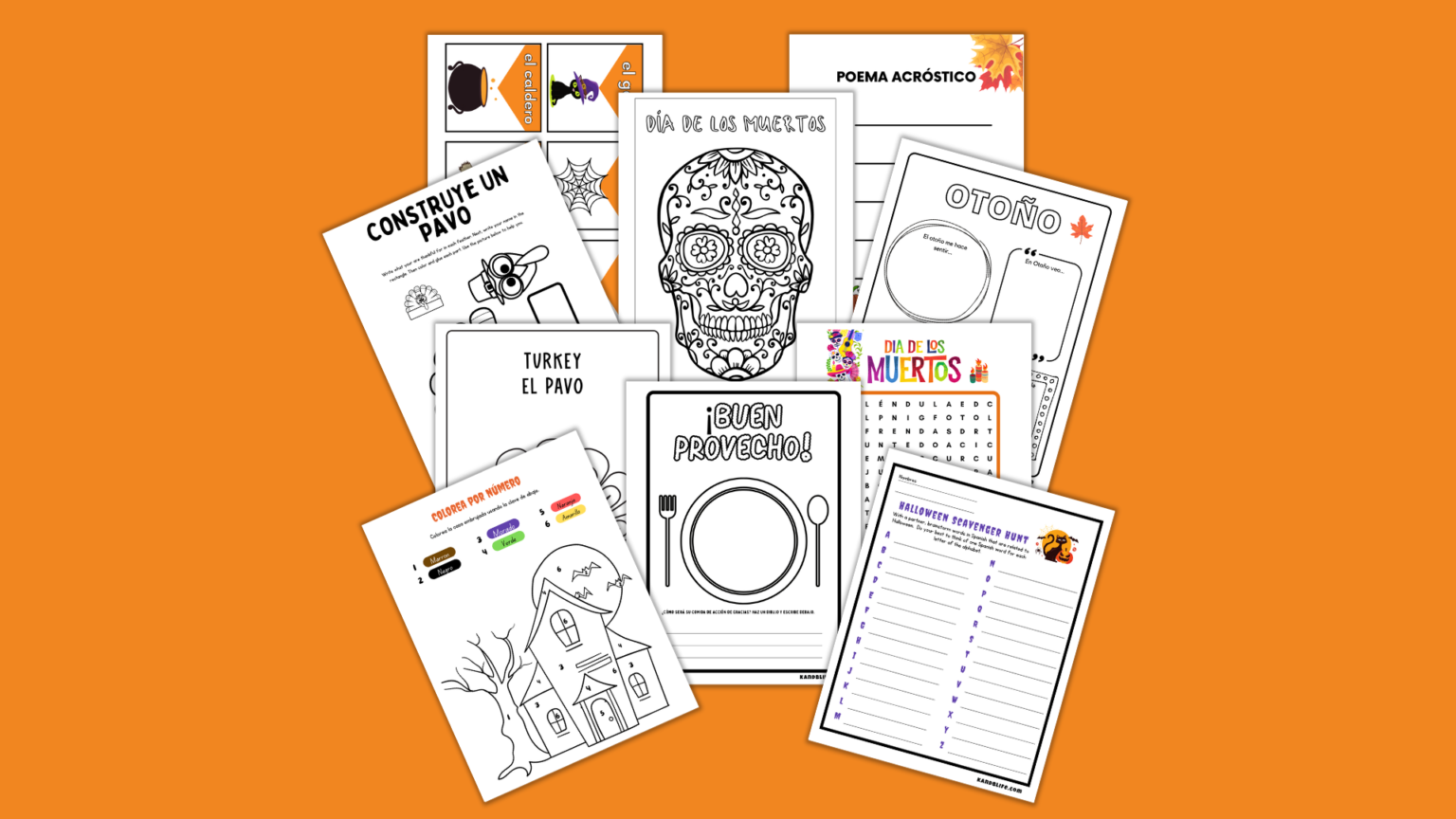 Fall Spanish Vocabulary - K and B Life